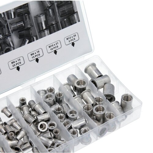 ALU Nietmutter Sortiment Box Blindnietmuttern Satz Einnietmuttern 155 ...