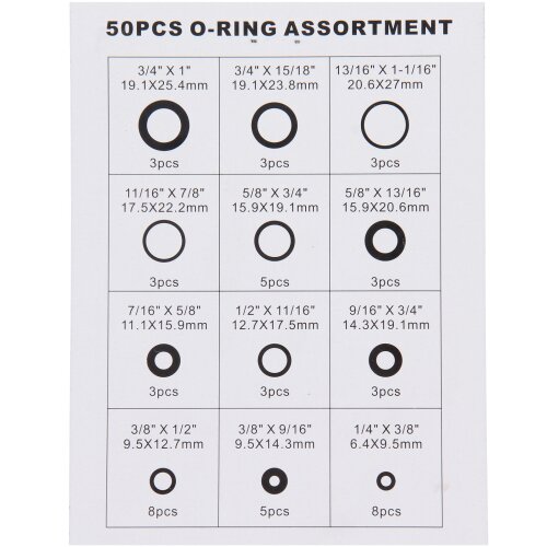 O-Ring Sortiment 5-20mm verschiedene Größen sortiert, 8,29